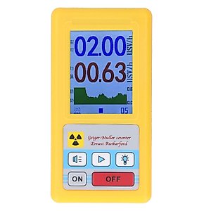 BR 6 Geiger Counter Nuclear Radiation Detector Monitor Dosimeter with LCD Display, Portable Handheld Radiation Monitor Meter for Home Outdoor Industry Laboratories (Yellow)