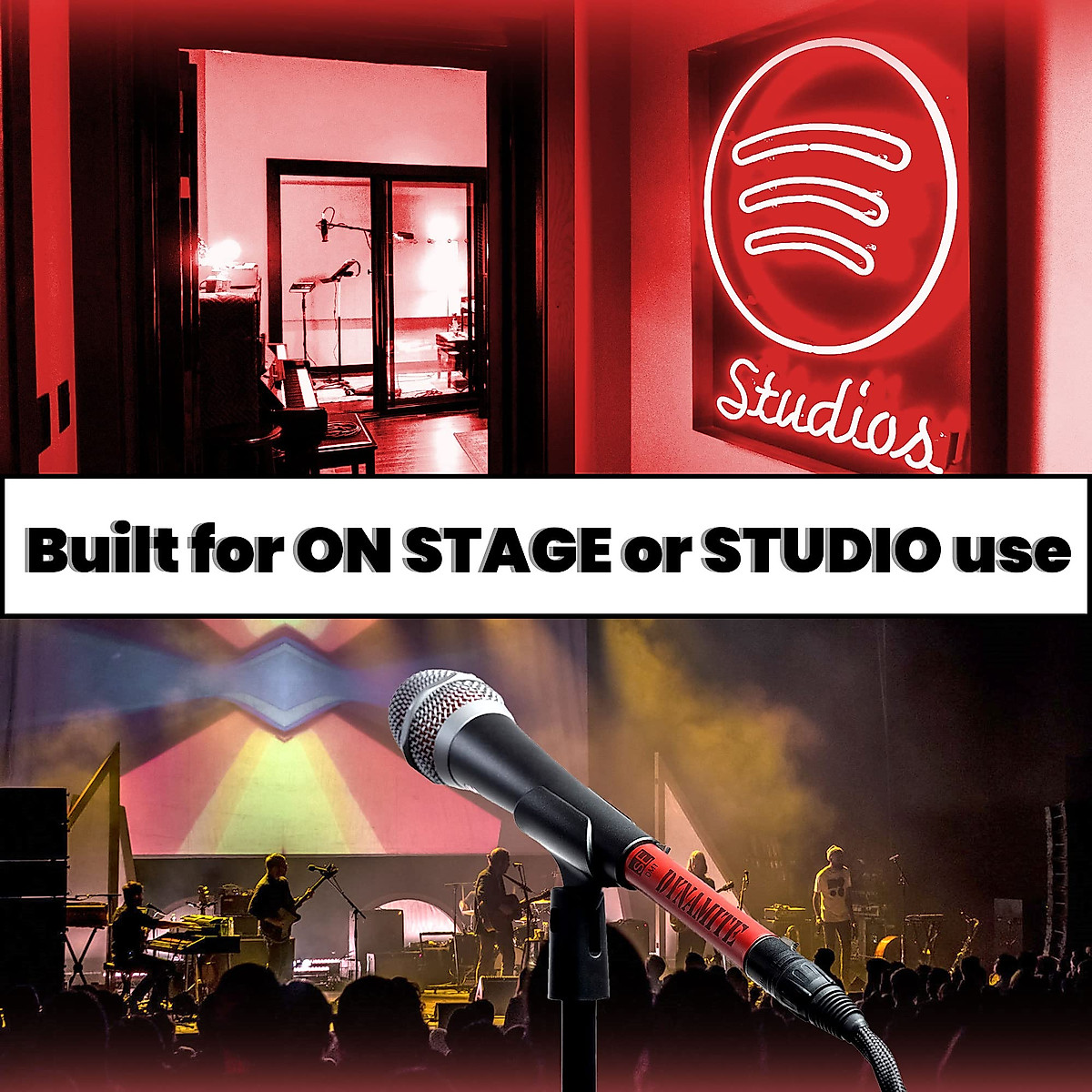 sE Electronics DM1 Dynamite Active In-line Microphone Preamp with 28dB Gain Bundle with 2 20-FT XLR Microphone Cables and 7-Pack Cable Ties