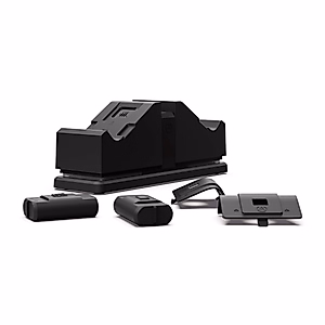 PowerA Dual Charging Station for Xbox X|S and Xbox One Wireless Controllers, 1 x Dual Controller Dock for Snap-Down Charging with LED colour Changing Indicator, 2 x Rechargeable Battery Packs - Black