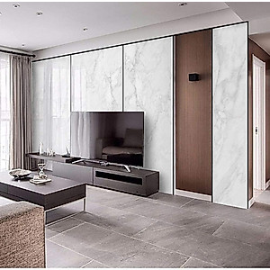 Abyssaly Marble Contact Paper for Countertops, White Gray Faux Marble Wallpaper Peel and Stick, Self Adhesive Removable Counter Top Peel and Stick Waterproof for Kitchen Backsplash 15.7" X 118"