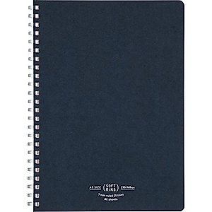 Kokuyo notebook soft ring note natural 80 sheets A5 A ruled navy blue - SV638A - DB Japan