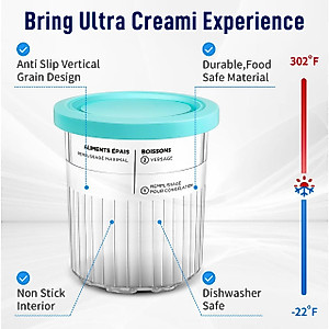 Mellonari Creami Pints for Ninja with Lids, 4 Packs, 24 oz Compatible with NC-500 & NC501, Pink-Yellow-Blue-Green, MNJ-796