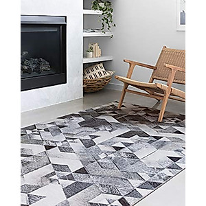 Loloi II Maddox Collection MAD-03 Grey/Ivory, Contemporary 5'-0" x 7'-6" Area Rug