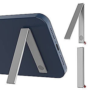 PunkCase FlickStick 2.0 Universal Cell Phone Kickstand for All Mobile Phones & Cases with Flat Backs, One Finger Operation, Sleek & Non-Obtrusive Metal Design with Secure Magnetic Closure [Silver]