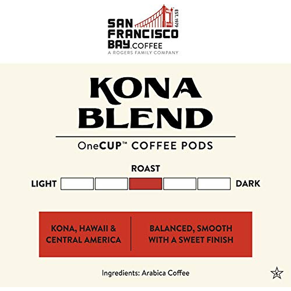 San Francisco Bay Compostable Coffee Pods - Kona Blend (36 Ct) K Cup Compatible including Keurig 2.0, Medium Roast