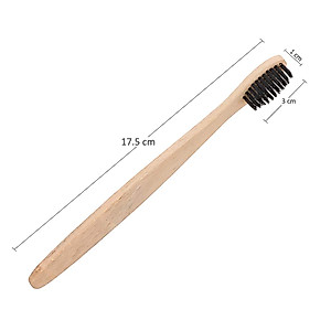 SoulGenie HealthAndYoga™ Natural Wood Toothbrush, Soft Charcoal Bristles, Eco-Friendly, Single, Black