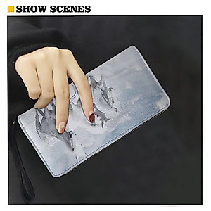 Dellukee Wallets for Women Horse Print PU Leather Card Holder Organizer Ladies Clutch Travel Purse Wristlet