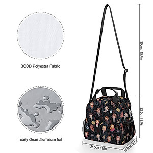 Lunch Box for Leakproof Thermal Cooler Sack Food Handbags Case High Capacity forTravel Work School Picnic Shoulder Strap Lunch Bag,Women Men Reusable Insulated Lunch Tote Bag- Black