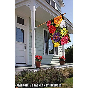 Toland Home Garden 102064 Zippy Zinnias Spring Flag 28x40 Inch Double Sided Spring Garden Flag for Outdoor House summer Flag Yard Decoration