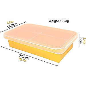 (2 Pack) Large Silicone Freezer Containers For Soup, Pasta Sauce, Leftovers, Broth & More - 6 Cup Reusable BPA Free Non Plastic Food Storage Freezing Trays With Lids & Measurement Lines (2 Pack)