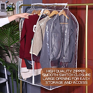 Youyole 2 Pcs Clear Garment Bags for Hanging Clothes 35'' Hanging Garment Bags Suit Cover Bags Well Sealed Garment Rack Cover for Suit Coat Dress Closet Rack (Rack Not Included)
