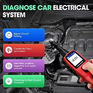 Autel PowerScan Automotive Circuit Tester, Power Circuit Probe Tool, 12-24V Electrical Short Open Breaker Circuit Finder, AC/DC Current Resistance, Duty Cycle, & 20FT Extension Cord, for 99% Cars