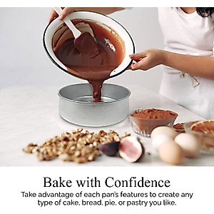 Aunt Shannon's Kitchen Tall Round Cake Pans - 4-inch, 6-inch, 8-inch Cake Pan Set for 3-Tiered Cake - Aluminum Cake Pans Sets for Baking Wedding or Birthday Cakes and More