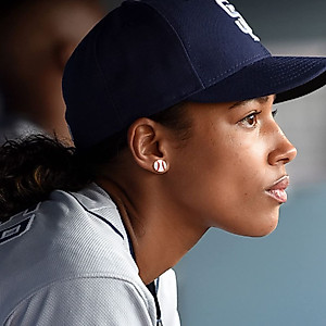 SmileBelle Baseball Earrings for Women, Sterling Silver Baseball Stud Earrings for Baseball Mom Hypoallergenic Sports Earrings for Sport Fans Baseball Party Jewelry or Birthday Gifts