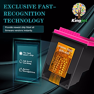 Kingjet Remanufactured Ink Cartridge Replacement for 901 XL 901XL Work for Officejet 4500 J4500 J4524 J4540 J4550 J4580 J4624 J4640 J4660 J4680 J4680C Printer, 2 Pack (1 Black, 1 Color)