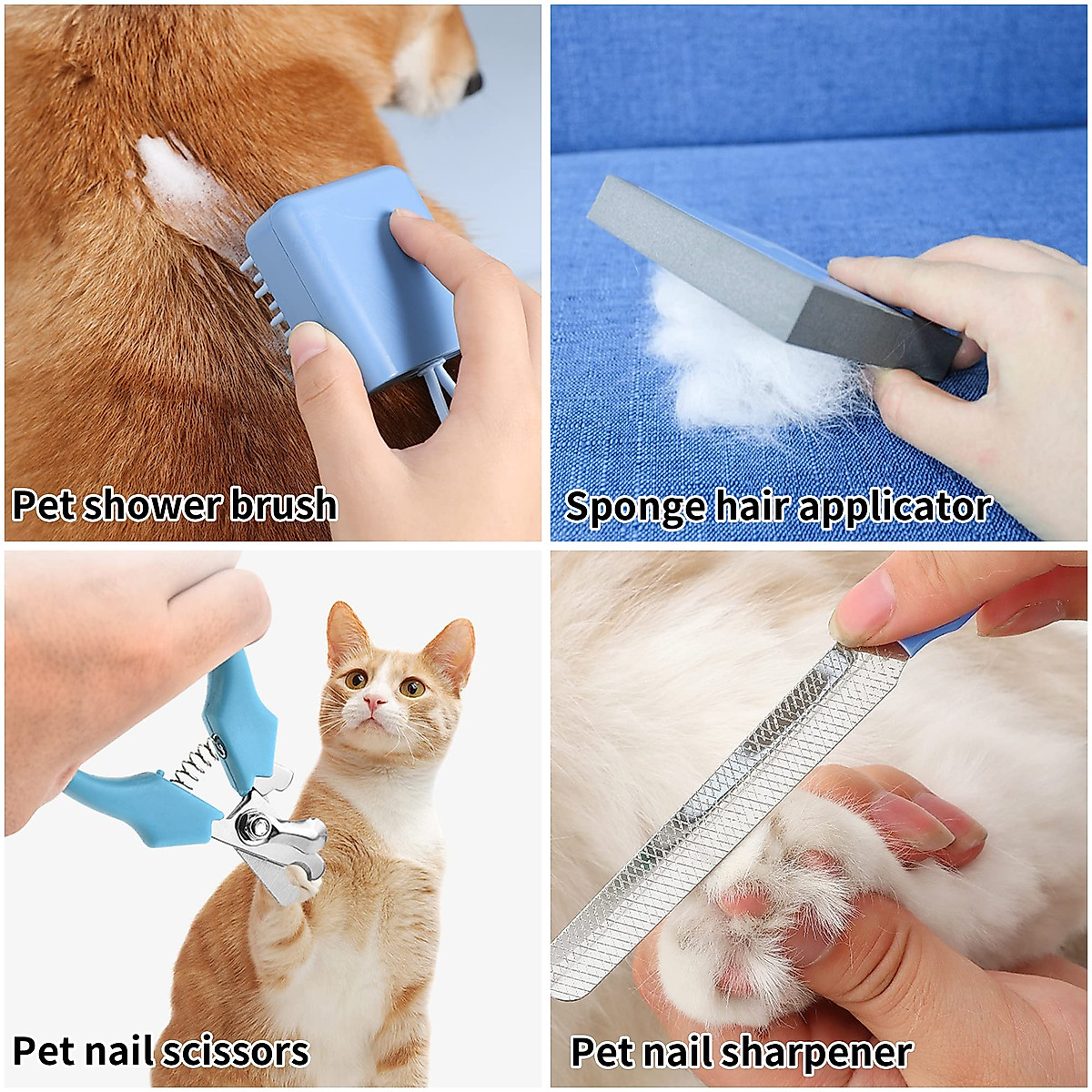 Gooad Dog Clippers Grooming Kit and Paw Trimmer,Low Noise,Electric Quiet,Rechargeable,Cordless, Pet Hair Clippers for Thick Coats, Dog Trimmer Grooming Tool, Shaver for Small and Large Dogs Cats