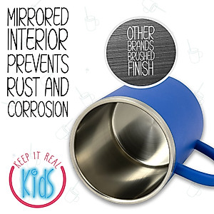 Real Deal Steel "Keep it Real Kids Mugs - 100% Lead and BPA Free Kids Coffee Mug for Hot Chocolate - Set of 2