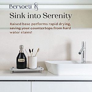 Instant Dry Sink Organizer - Fast Drying Stone Sink Caddy Countertop Tray - Water Absorbent Stone for Kitchen & Bathroom - Diatomaceous Earth Bottle Drying Rack Mat - Dish Sponge Countertop Organizer…