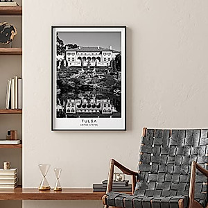 Dear Mapper Tulsa United States View Abstract Road Modern Map Art Minimalist Painting Black and White Canvas Line Art Print Poster Art Line Paintings Home Decor (Set of 3 Unframed) (12x16inch)