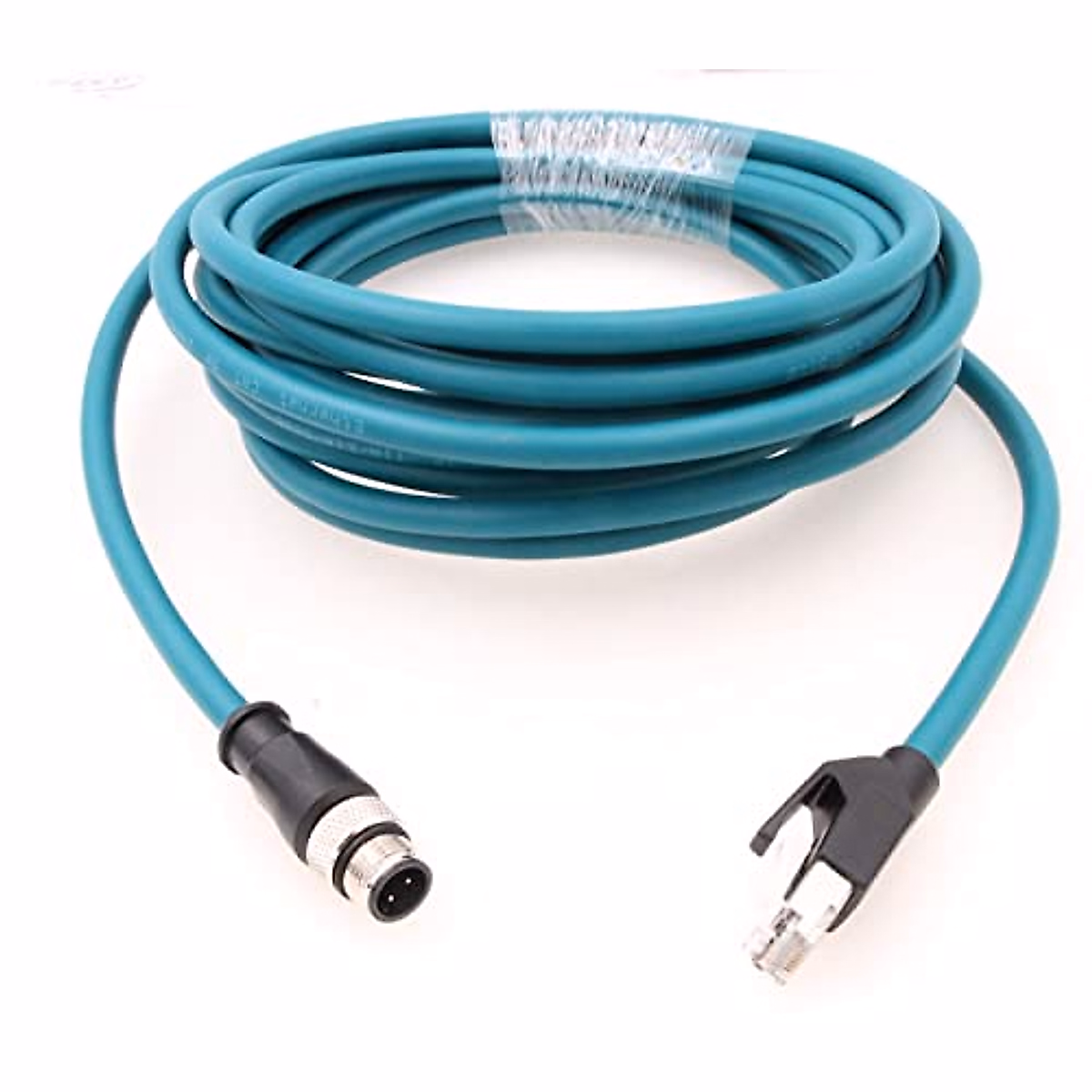 ZBLZGP M12 4 Position D-Coded Male to RJ45 Cat5e Ethernet Waterproof Cable Industrial Field-wireable Machinery Sensor Camera (2M)