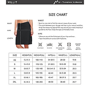 Willit Women's 20" Knee Length Skorts Skirts Golf Tennis Skirts Modest Athletic Casual Skorts with Pockets UV Protection Black L