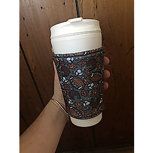 Football Cup Sleeve, Cup Sleeves for Hot Drinks, Cup Sleeves for Drinks Reusable, Drink Cozy Sleeve, Drink Cozies for Iced Coffee (Without Cup)