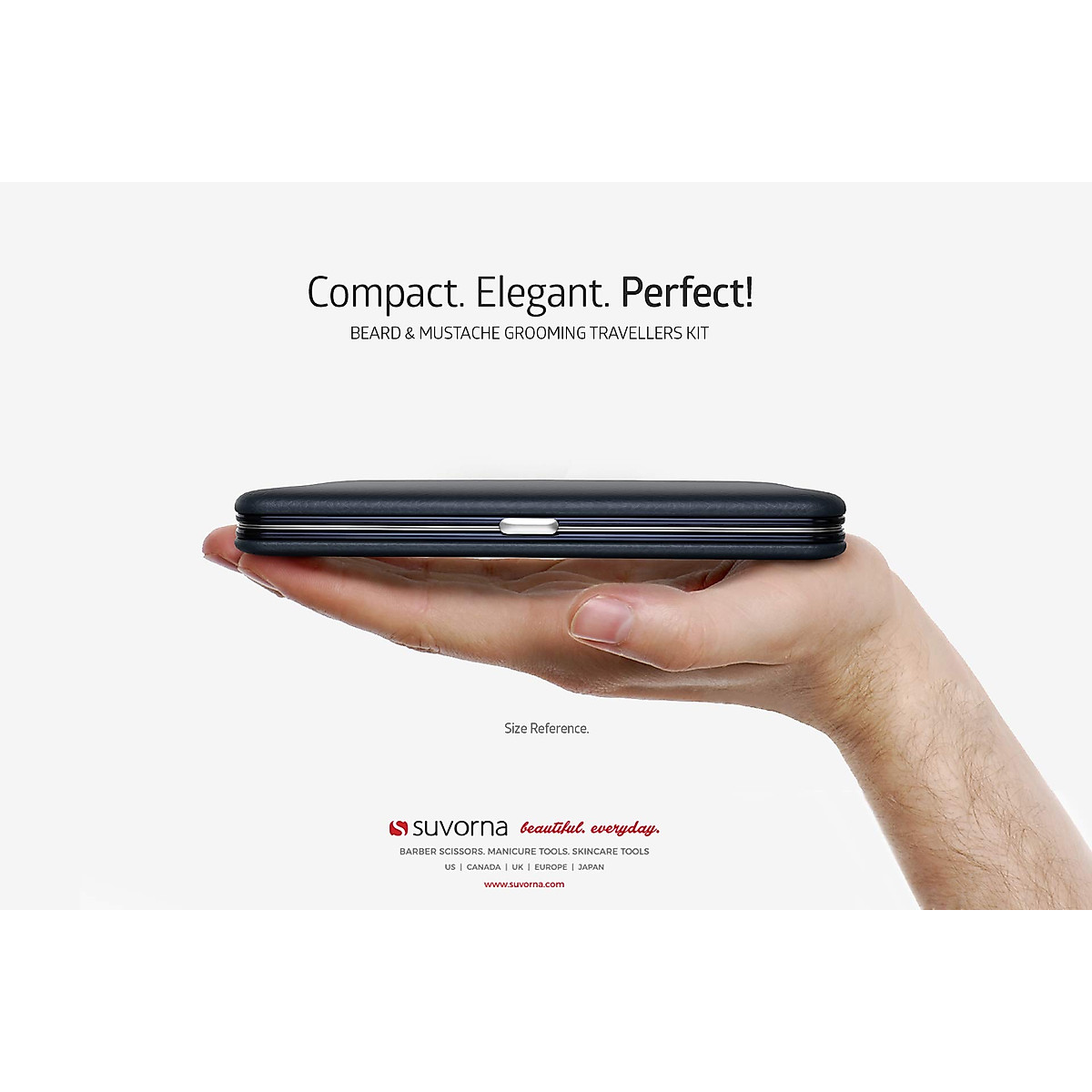 Suvorna Premium Beard & Mustache Scissors Set/Kit with Beard scissors for men - Grooming Scissors men/Facial Hair Scissors/Nose scissors - Eyebrow Scissors - Slant Tweezers (4 Pcs Blue)