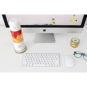 Teami MIXit Portable Blender 2.0 - USB Rechargeable, 18.6oz, GLASS - Use at the Office or Gym - 30 Seconds for Smoothies and Protein Shakes, Personal Blender with 6 Powerful Blades (Baby Pink)