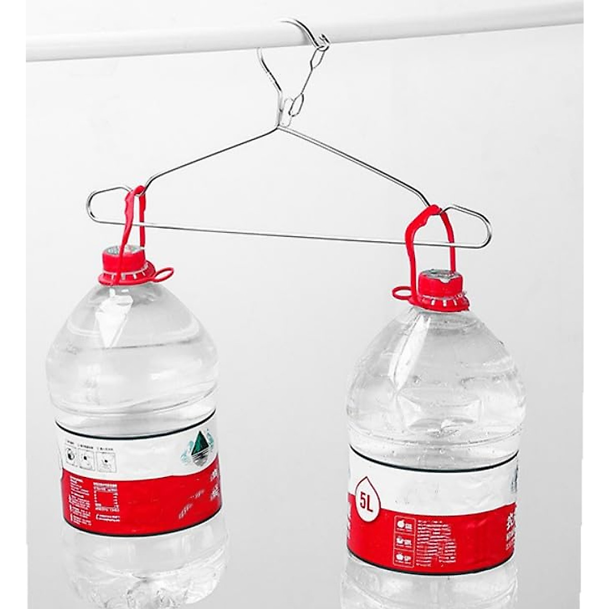 16.5” Wire Hanger 4mm Lockable Hangers 10Pack Stainless Steel Slim Thin Heavy Duty Windproof Lock Hook Metal Space Saving Clothes Hotel Hangers Silver (10)