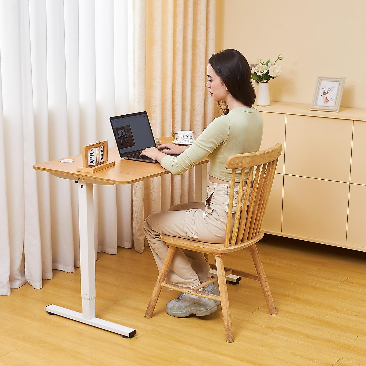 Electric Standing Desk Adjustable Height Computer Desk Standing Desk Adjustable Height Electric Standing Desk Adjustable Height with Memory Height Setting Quiet Lifting 42.5’’x 23.6’’ Thick 0.59’’