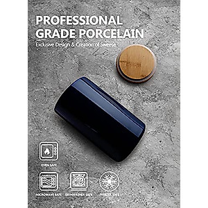 Sweese Ceramic Canisters for the Kitchen, 65oz Canister with Bamboo Lid Porcelain Food Storage Jar Modern and Clean Kitchen Organization for Coffee, Flour, Tea, Sugar, Airtight Container, Navy