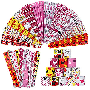 aolime 48 PCS Mouse Slap Bracelets Kids Slap Bracelets Birthday Slap Bracelts for Kids Birthday Party Supplies Party Favors
