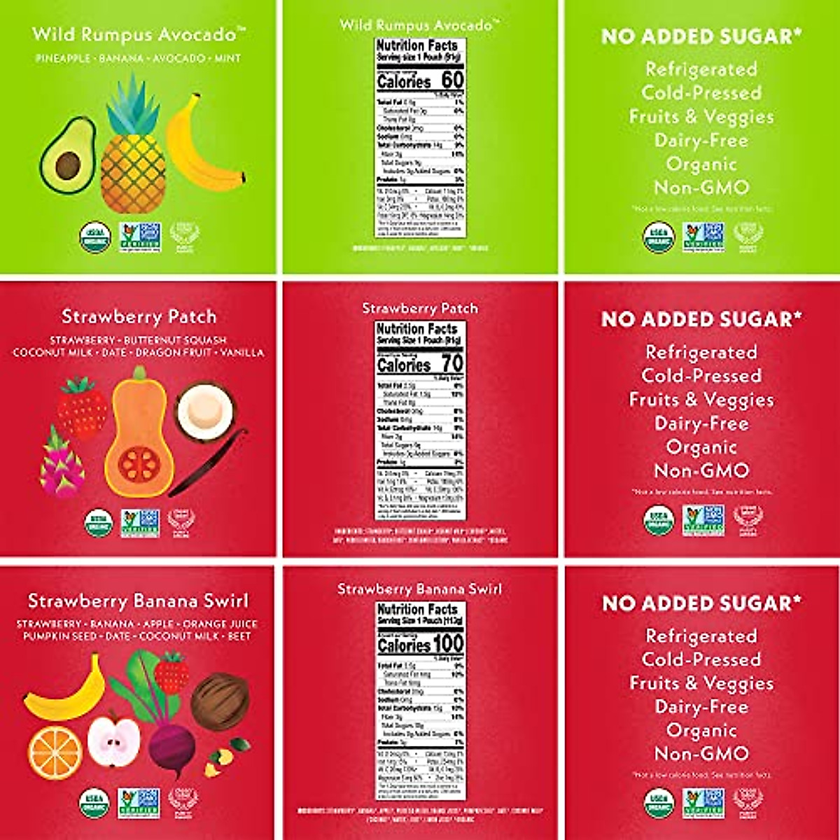 Once Upon a Farm | Organic Farmer's Finest Sampler | Mango, Veggie, Strawberry, Blueberry, Avocado, Kale Apple, Strawberry Banana, Berry | Cold-Pressed | No Sugar Added | Dairy-Free Plant Based | Variety Pack of 24