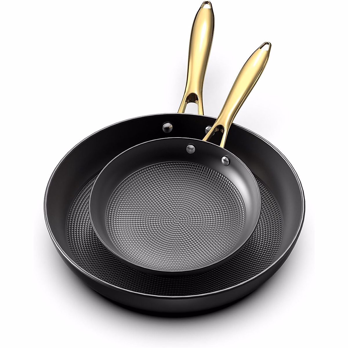imarku Non Stick Frying Pans, Cast Iron Skillets 2Pcs - 8 inch & 12 Inch Nonstick Frying Pan, Long Lasting Skillets and Frying Pans, Professional Frying Pans Nonstick, Christmas Gifts, Oven Safe Pans
