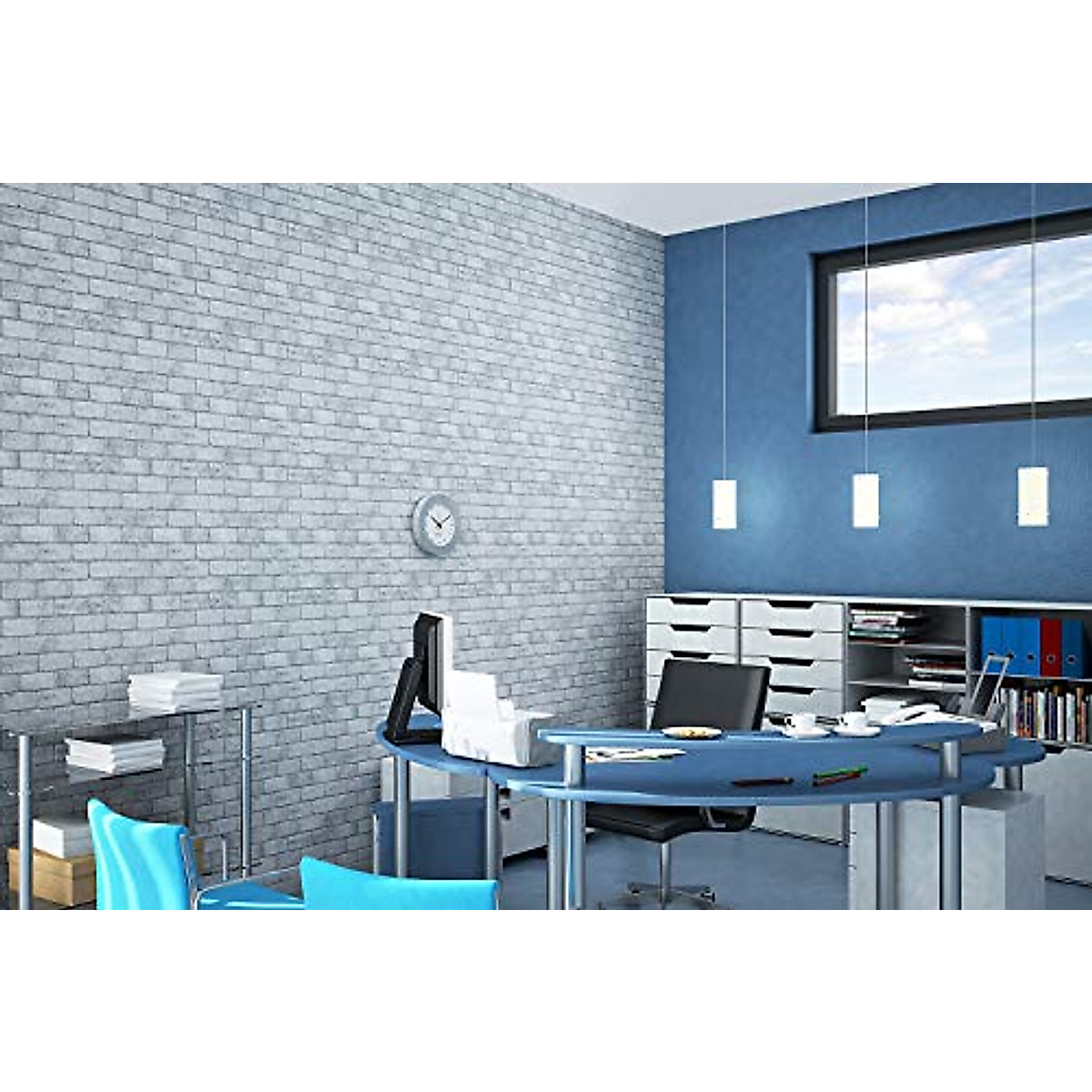 Retro-Art 3D Wall Panels, Pack of 10, Old Brick in White, PVC, 17.5" x 23.75", Cover 28.86 sq.ft. 571OG