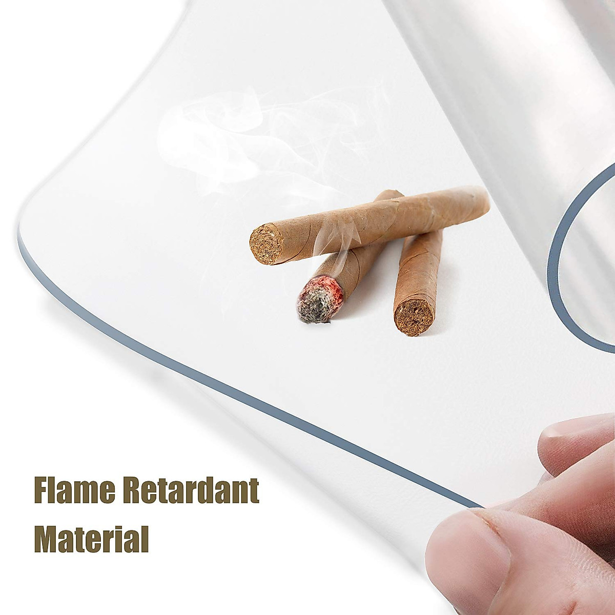 Kuyal Clear Chair Mat, Hard Floor Use, 48" X 59" Transparent Office Home Floor Protector mat Chairmats (48" X 59" Rectangle)