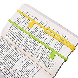 TEKEFT 7 pcs Finger Pointer Bookmark Elastic Book Mark Strap - Random Color- (7 Color)