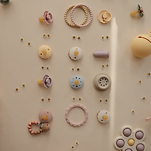 mushie Flower Teether Bracelet | 3-Pack (Rose/Blush/Shifting Sand)