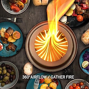 ETSWAUGO, 304 Stainless Steel Tabletop Fire Pit with Stand, Smokeless Small Tabletop Stove for Camping, Urban & Suburbs,Mini Fire Pit Fueled by Pellets or Wood, 8.8" x 6.5", 2.7lbs, ET65 Max