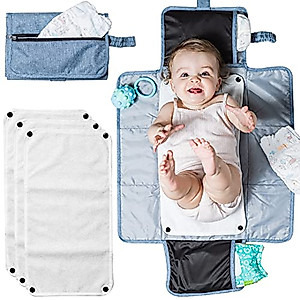 Portable Diaper Changing Pad for Baby - Compact Baby Changing Pad for Newborn Girl & Boy - Portable Baby Travel Changing Pad with Waterproof Design, Built in Storage & Cushioning