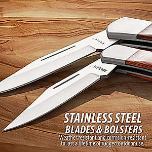 Maxam SKCLASSIC 2 Piece Lockback Knife Set in Wood Box