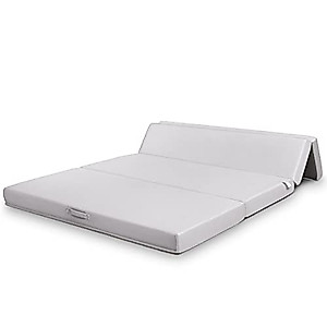 KOMFOTT 4- Inch Tri Folding Mattress Full XL Size, Foam Mattress with Removable & Washable Cover, Trifold Guest Bed Foam Mattress Sofa Bed Sleeper