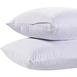 White Classic Zippered Style Pillow case Cover - Luxury Hotel Collection 200 Thread Count, Soft Quiet Zippered Pillow Protectors, King Size, Set of 2