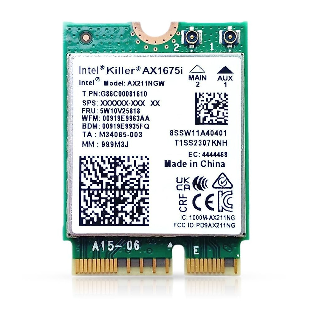 HighZer0 Electronics AX1675i Killer Series Upgraded WiFi 6E Adapter | Gaming WiFi Adapter | CNVio2 M.2 Wifi Card | 2.4 Gbps WiFi for PC | Bluetooth 5.3 Support | Requires Intel 11th+ Gen CPU (AX1675i)