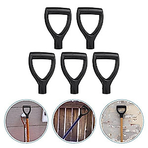 Yardwe 5Pcs Plastic Spade Handle Shovel D Grip Handle Spade Snow Shovel Handle Spade Snow Scoop Digging Raking Tools Garden Accessories Black