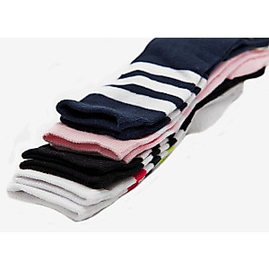 Snadulor 6-7 Years Old Kids Girls Boys Cotton Over Knee High Soccer Sports Team Socks,4 Pairs