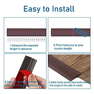 7Ft Floor Transition Strip Self Adhesive Edging Trim Strip Carpet to Tile Transition Strip for Doorways Suitable for Threshold Transitions with A Height Less Than 5mm (Light Brown)