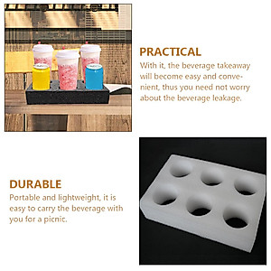 Cabilock 2Pcs Milk Tea Cup Holder Cup Carrier Coffee take Out Carrier Cup Fixing Holders Takeout Coffee Carrier with Handle Beverage Carrier Foam Drink Holder Universal Bottle Pearl Cotton