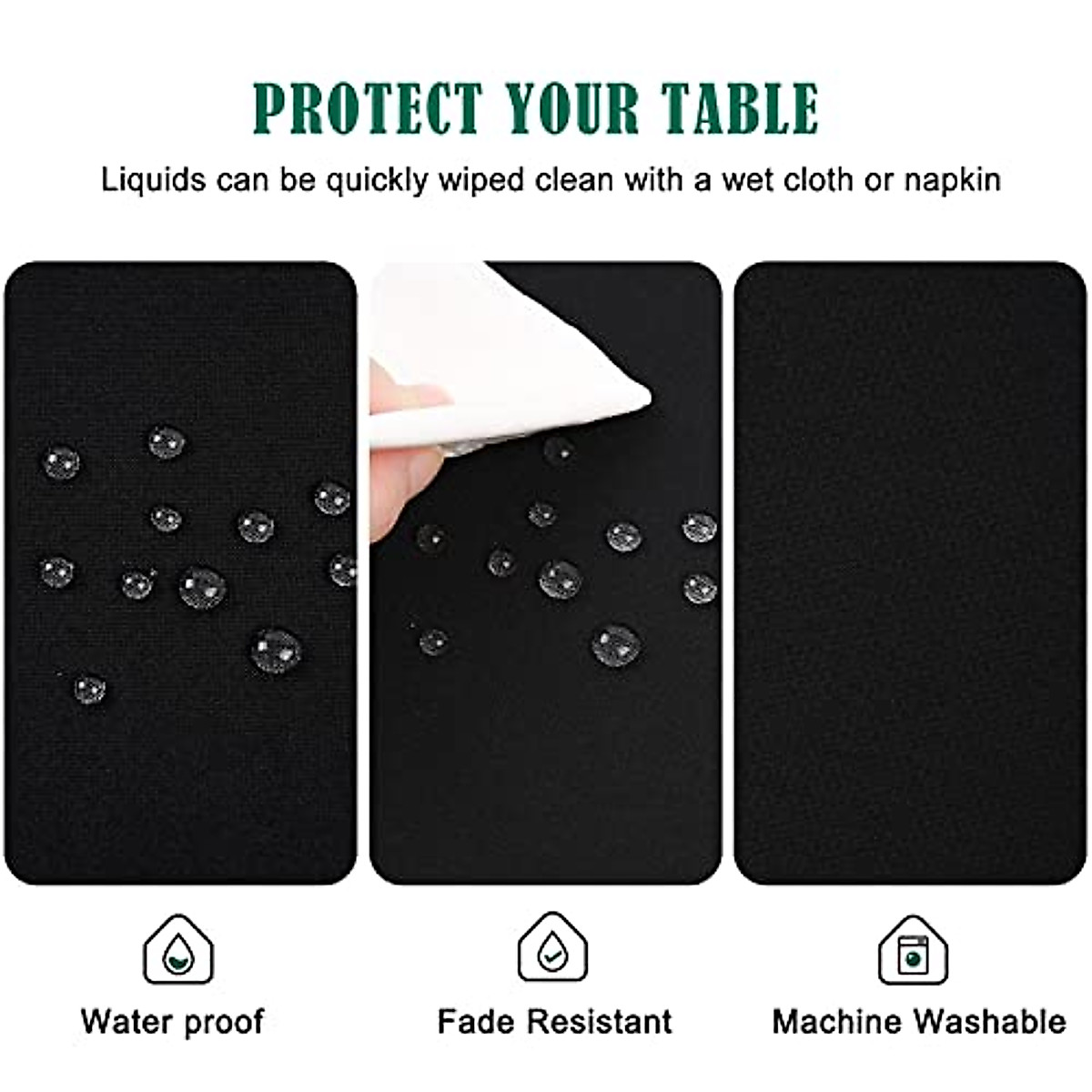 Dekoresyon 2 Pack Rectangle Tablecloth 60 x 102 Inch, Stain and Wrinkle Resistant Washable Polyester Table Cloth, Decorative Table Cover for Dining Table, Parties and Wedding, Black