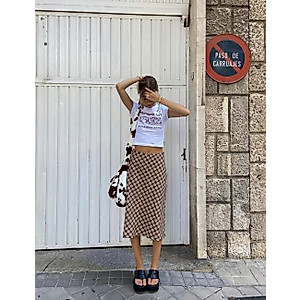 YIUOR Faux Fur Crossbody Bag Cow Print Women Plush Fluffy Furry Shoulder Tote Bag with Zipper Closure (Brown)